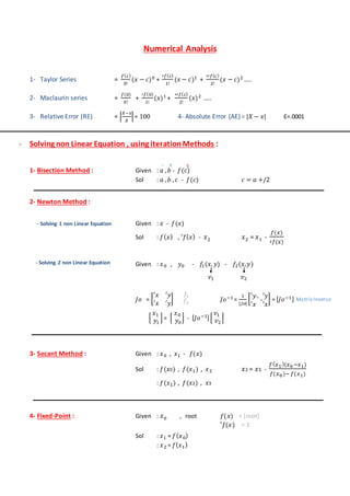 Numerical Analysis | DOCX