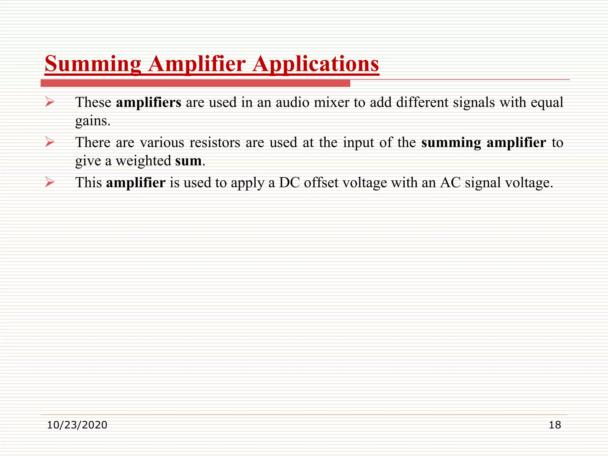 Summing Amplifier | PDF