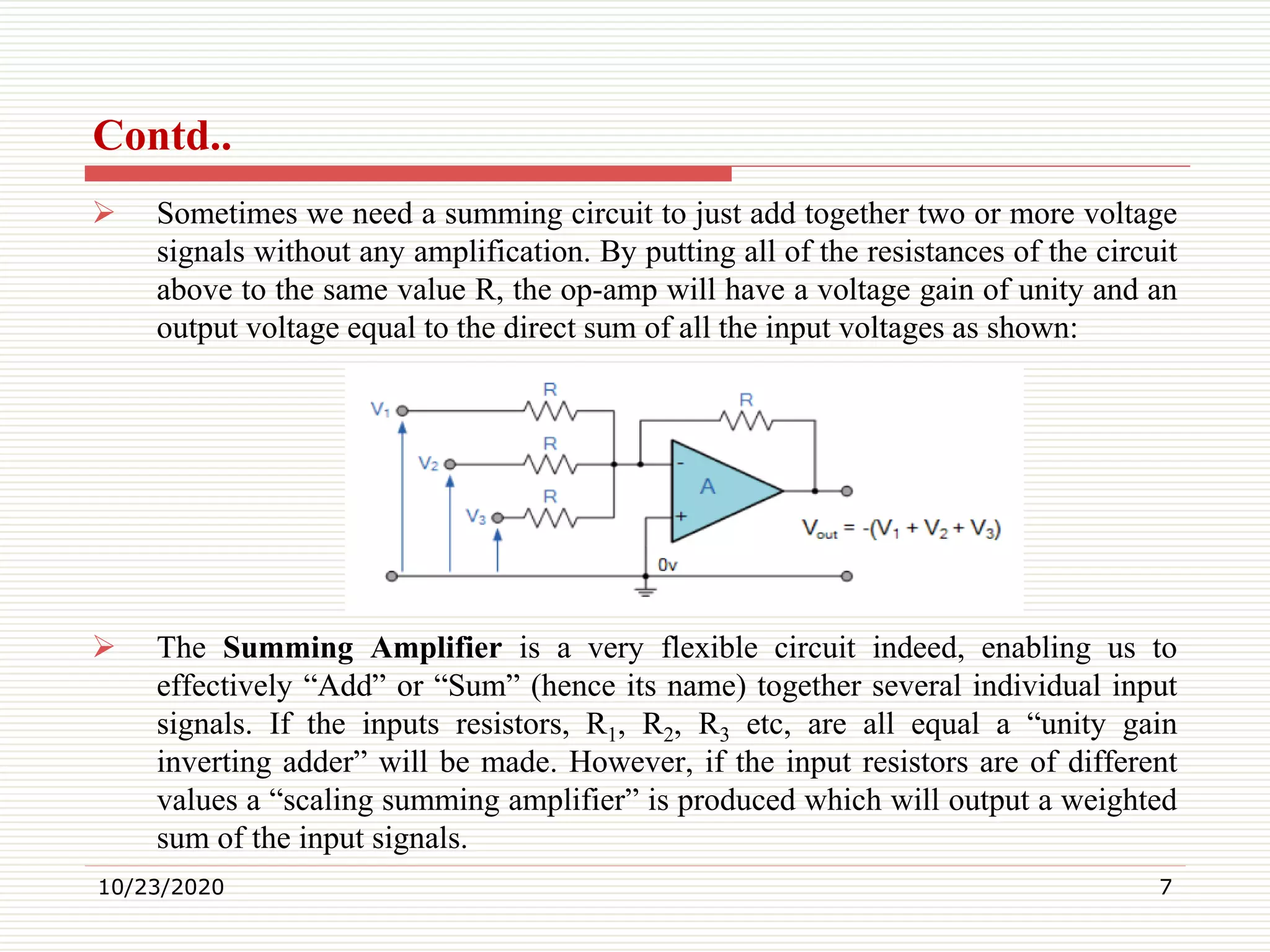 Summing Amplifier | PDF