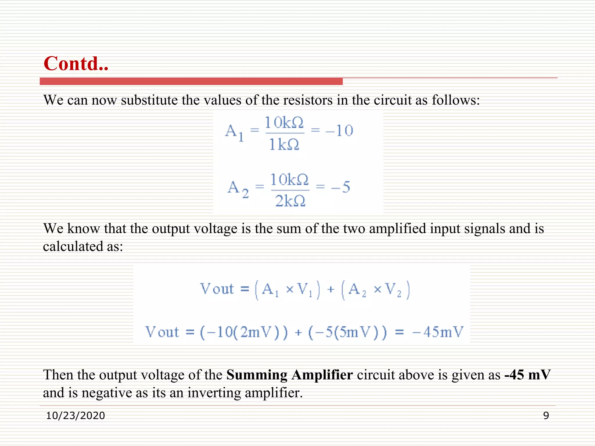 Summing Amplifier | PDF