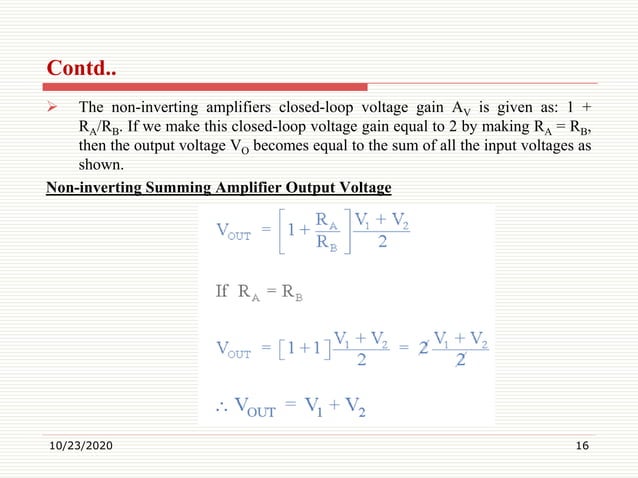 Summing Amplifier | PDF | Computer Networking | Computing
