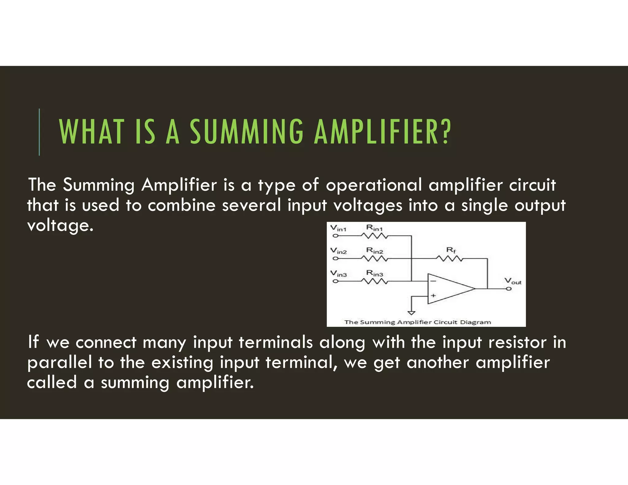 Summing Amplifier.pdf | Digital Audio | Computer Software and Applications