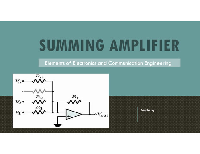 Summing Amplifier.pdf | Digital Audio | Computer Software and Applications