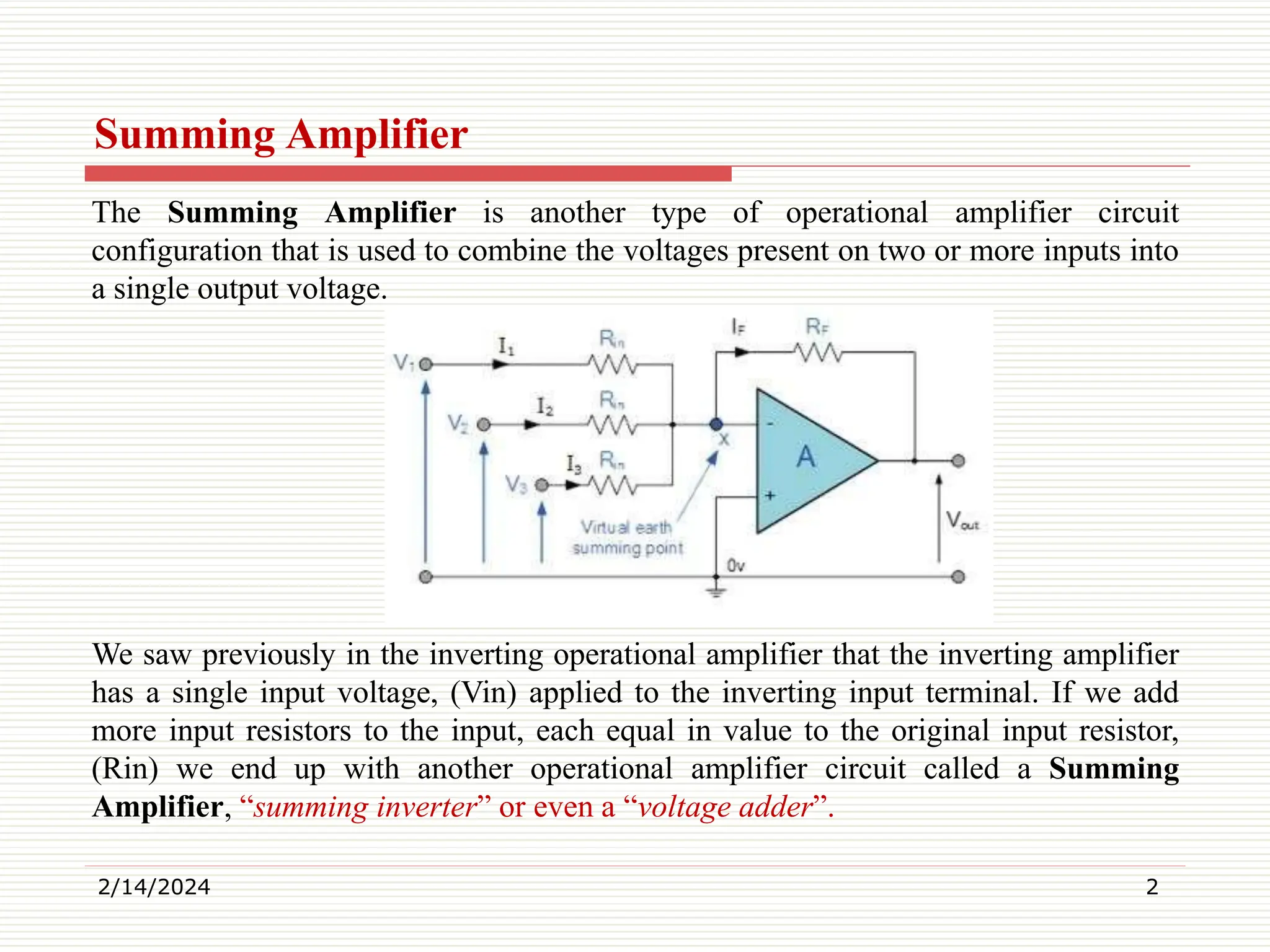 summing amplifier.ppt