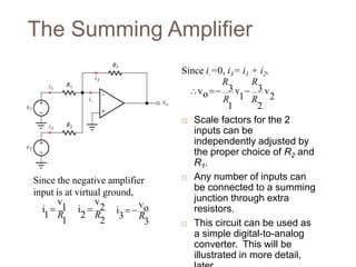Summing and Difference amplifier | PPTX
