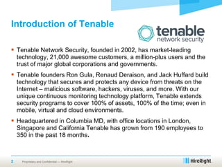 Summit14 S2: Background Screening Integration - Tenable & HireRight | PPT