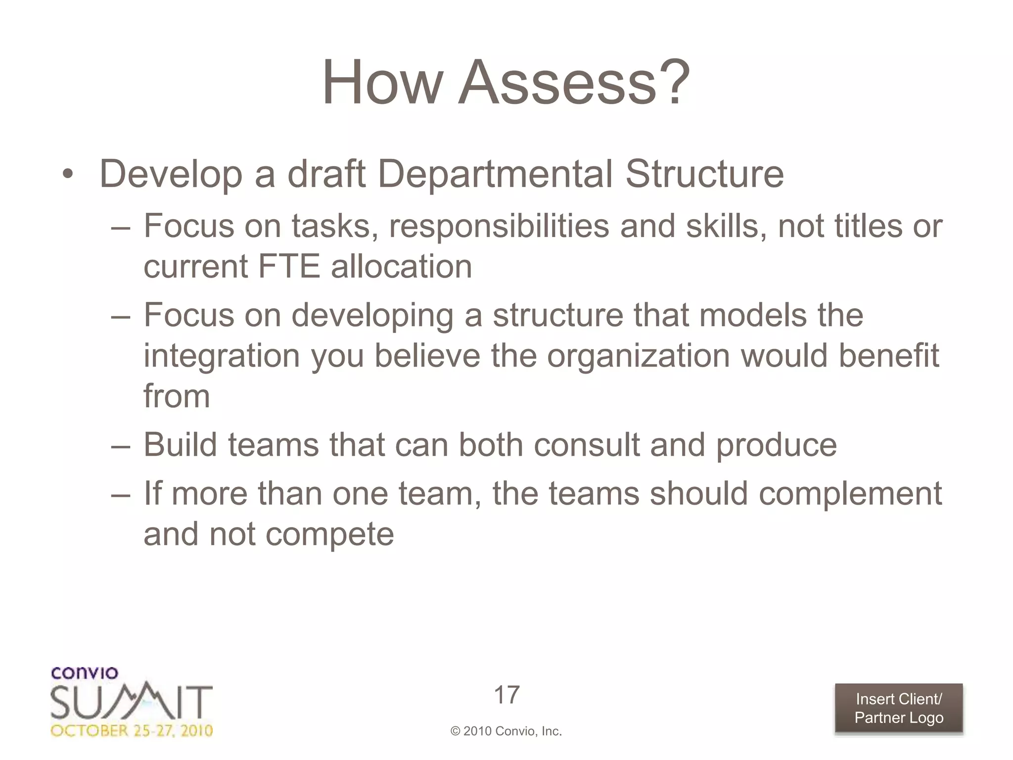 Revising your organizational chart: Designing a department that can ...