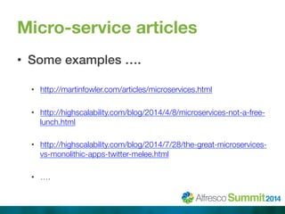 Deep Dive: Alfresco Core Repository (... embedded in a micro-services style architecture) | PDF