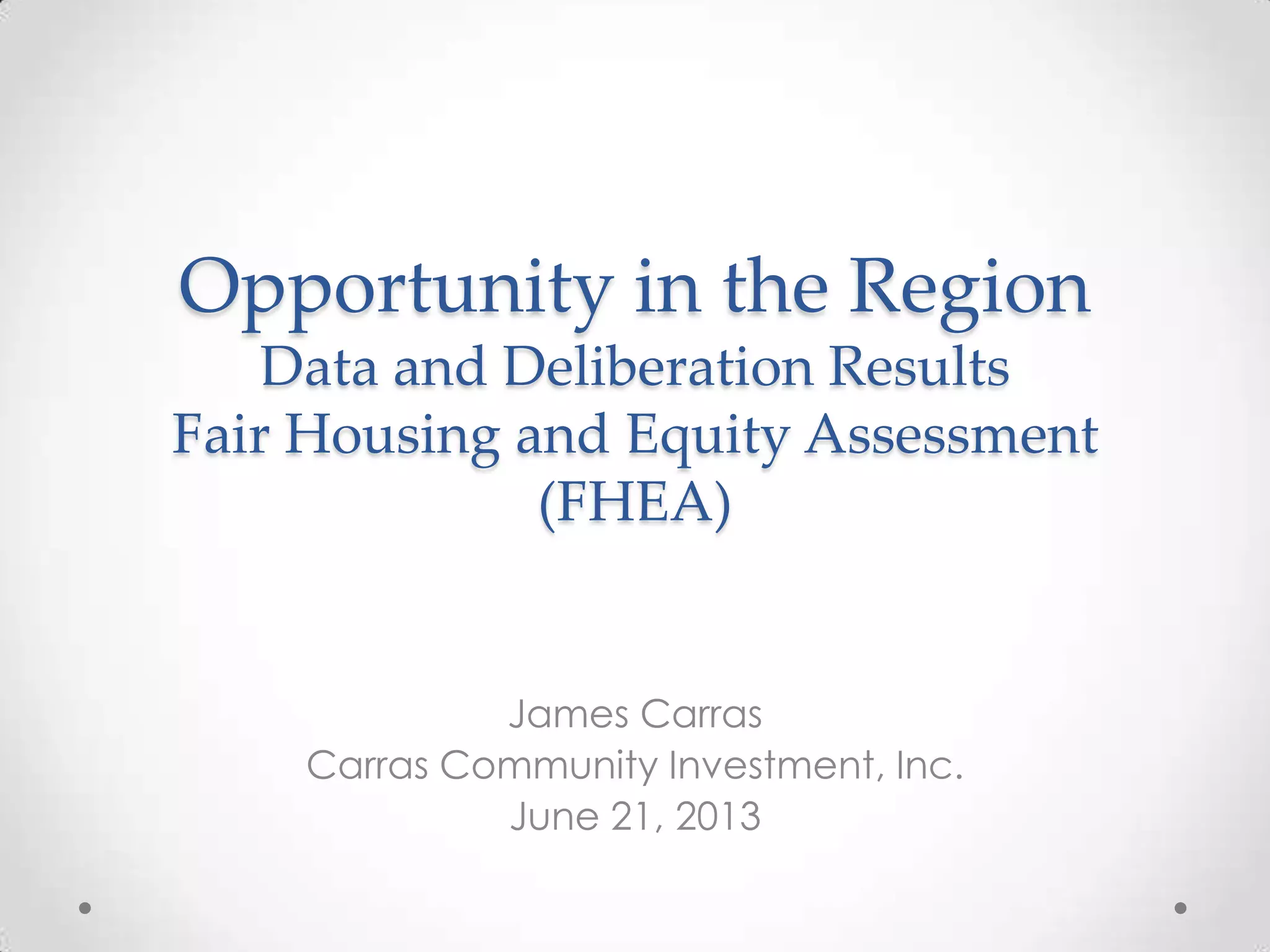 Summit 3 Opportunity FHEA Presentation | PPT