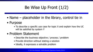 Building the Security Operations and SIEM Use CAse | PDF