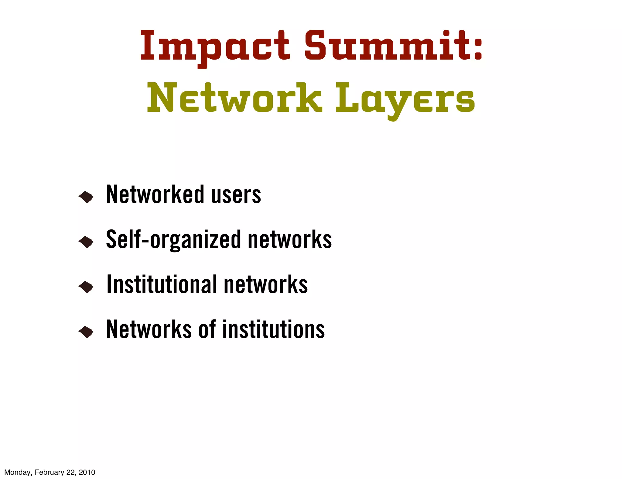 Impact Summit presentation | PDF | Social Networking | Internet