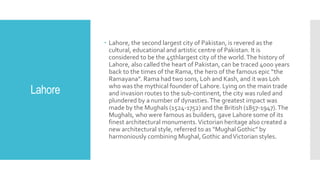 Islamic Summit minar Lahore Pakistan | PPTX