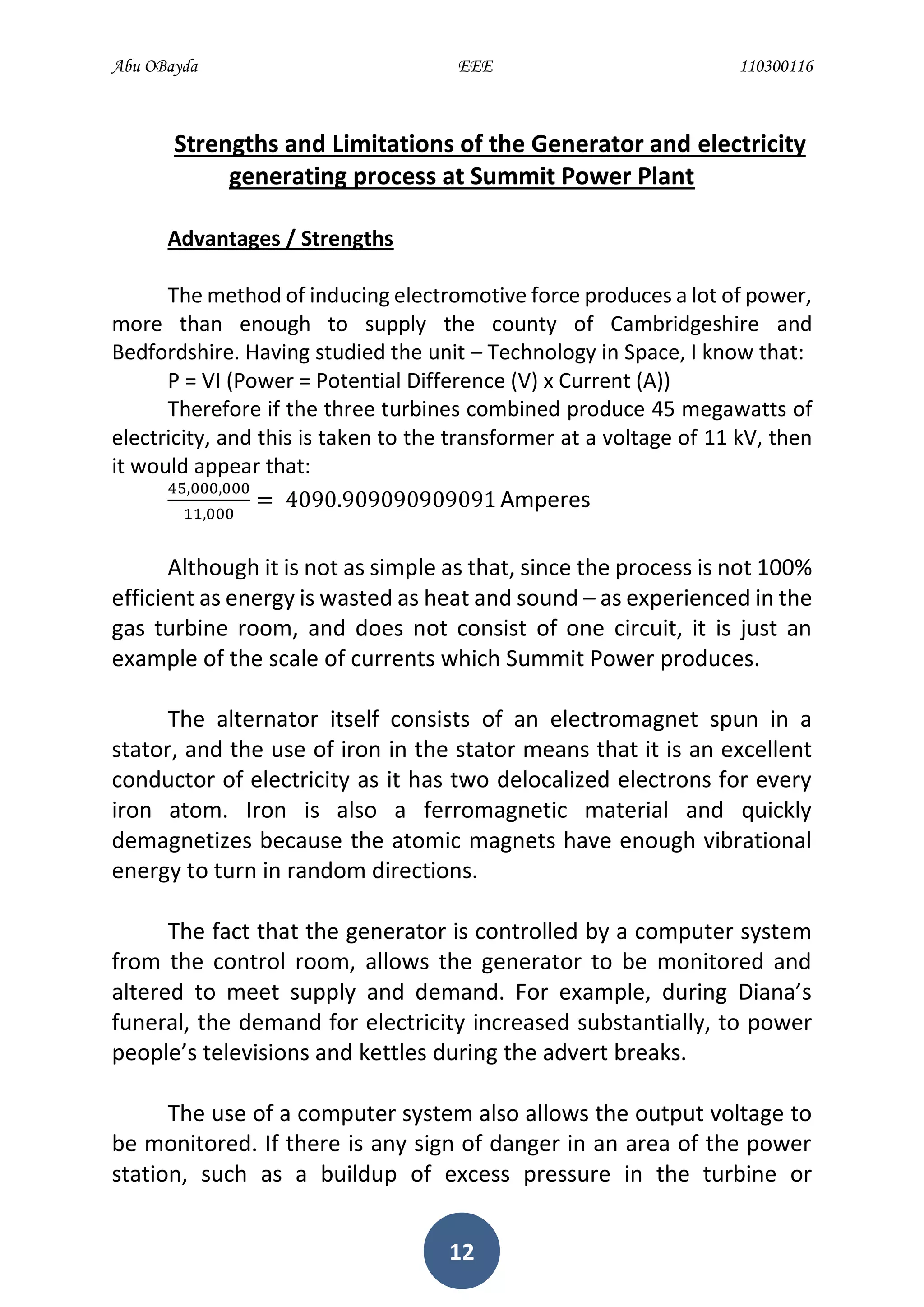 Power Plant Visit Report_Full | PDF