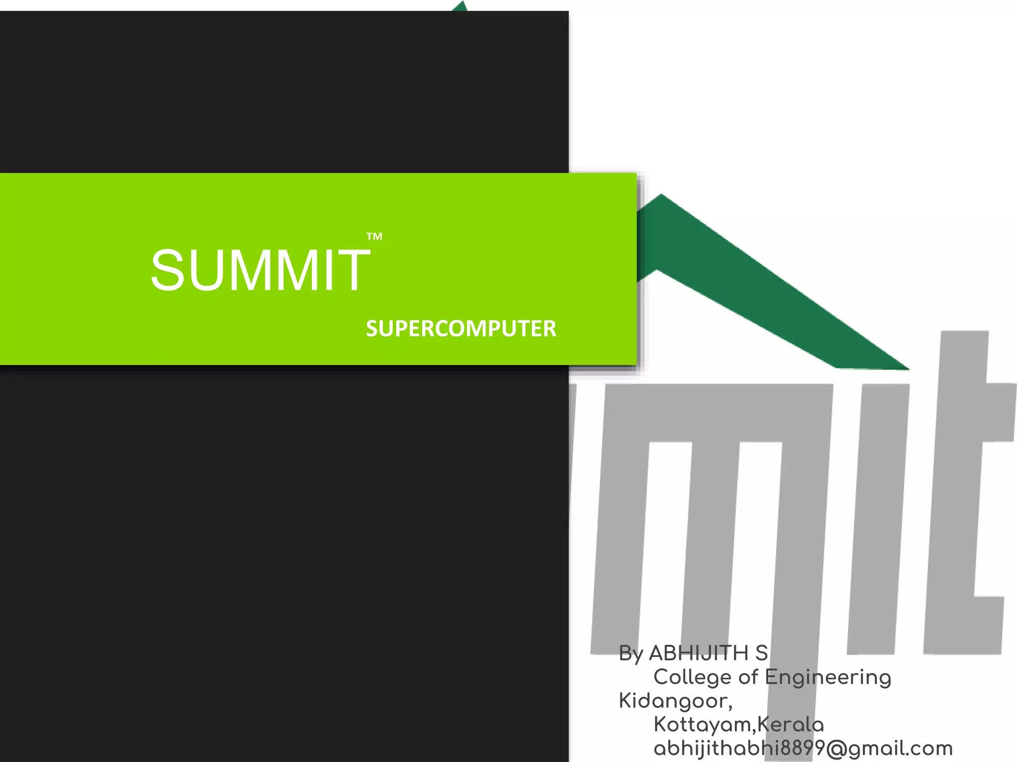 Summit supercomputer | PPT