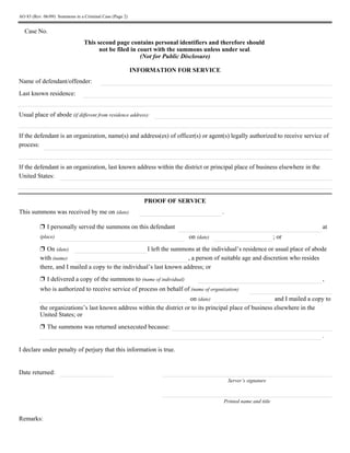 Summons forms | PDF