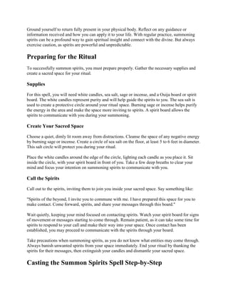 How do I actually summon the spirits? +27739970300 | PDF
