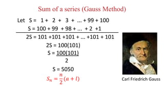 sum of a series (Gauss) F4 additional mathematics.pptx