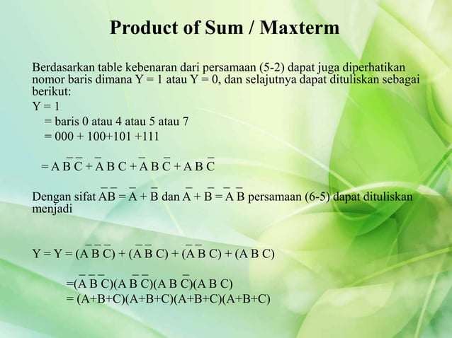 Sum of product dan product of sum | PPTX