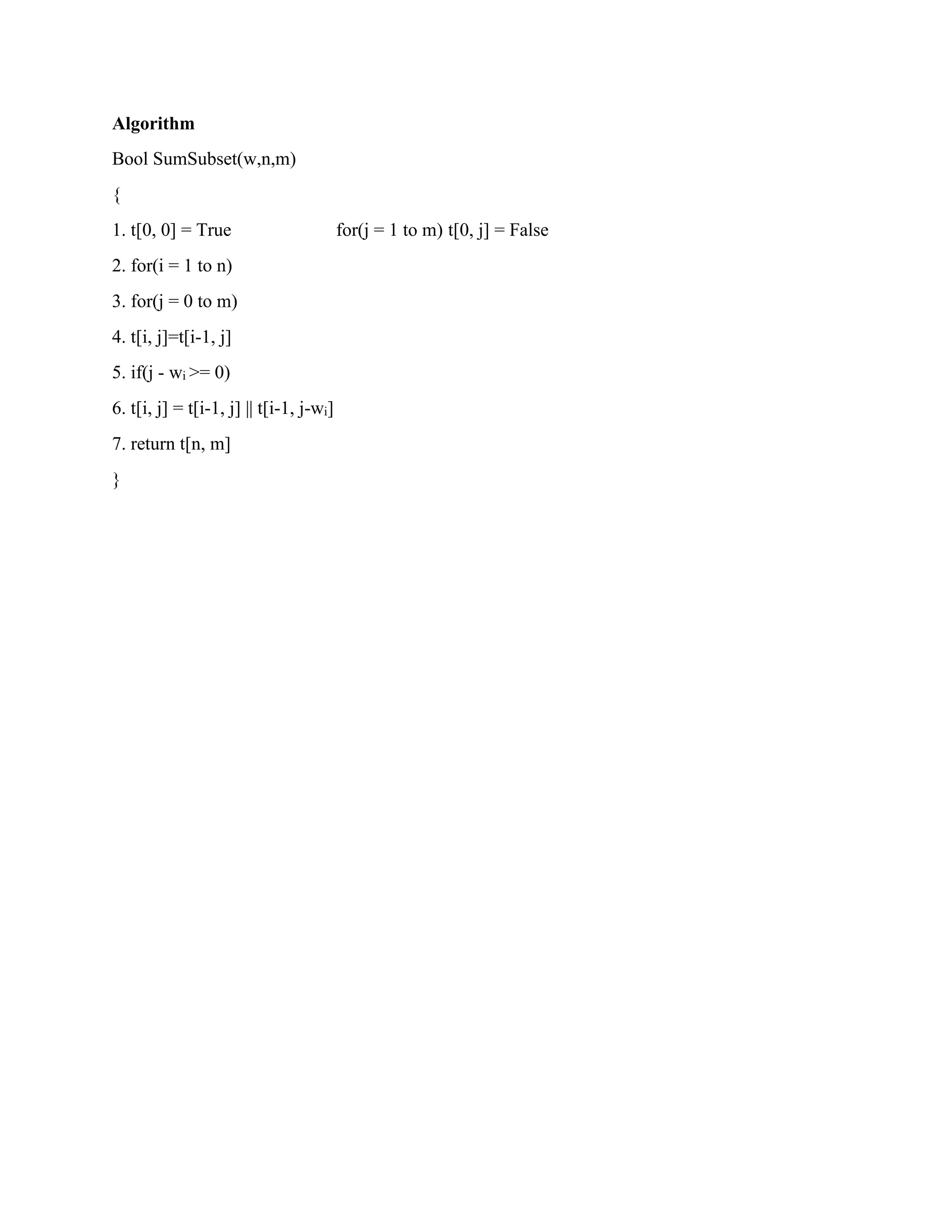 Sum of subset problem | PDF