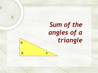 Sum Of The Angles Of A Triangle | PPT