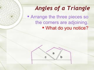 Sum Of The Angles Of A Triangle | PPT