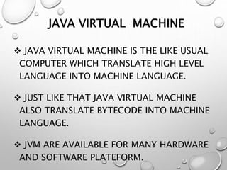 INTRODUCTION OF JAVA | PPTX | Programming Languages | Computing