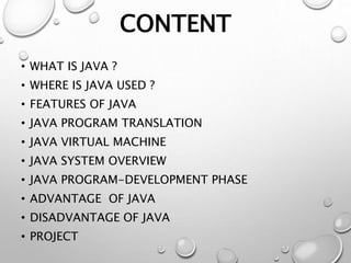 INTRODUCTION OF JAVA | PPT