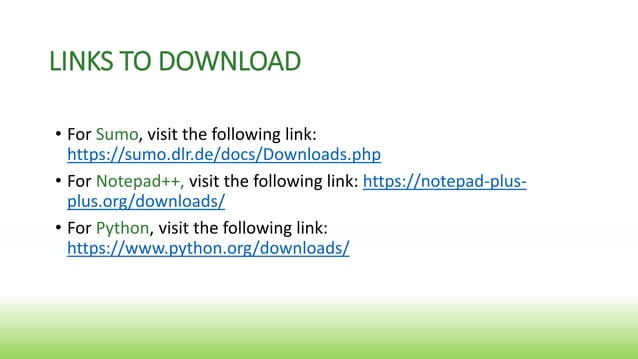 SUMO ( SIMULATION OF URBAN MOBILITY) | PPTX