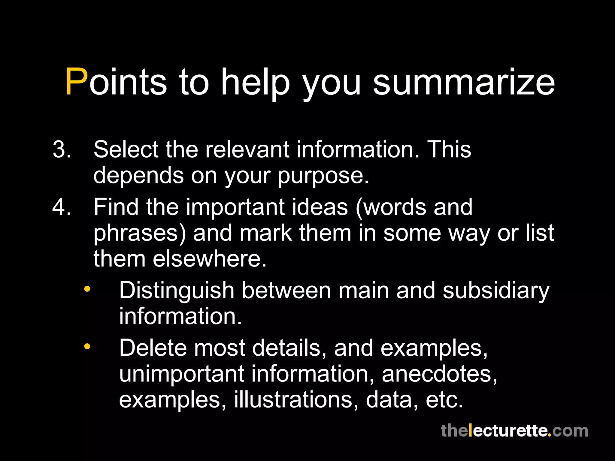Summarizing, paraphrasing, synthesizing | PPT