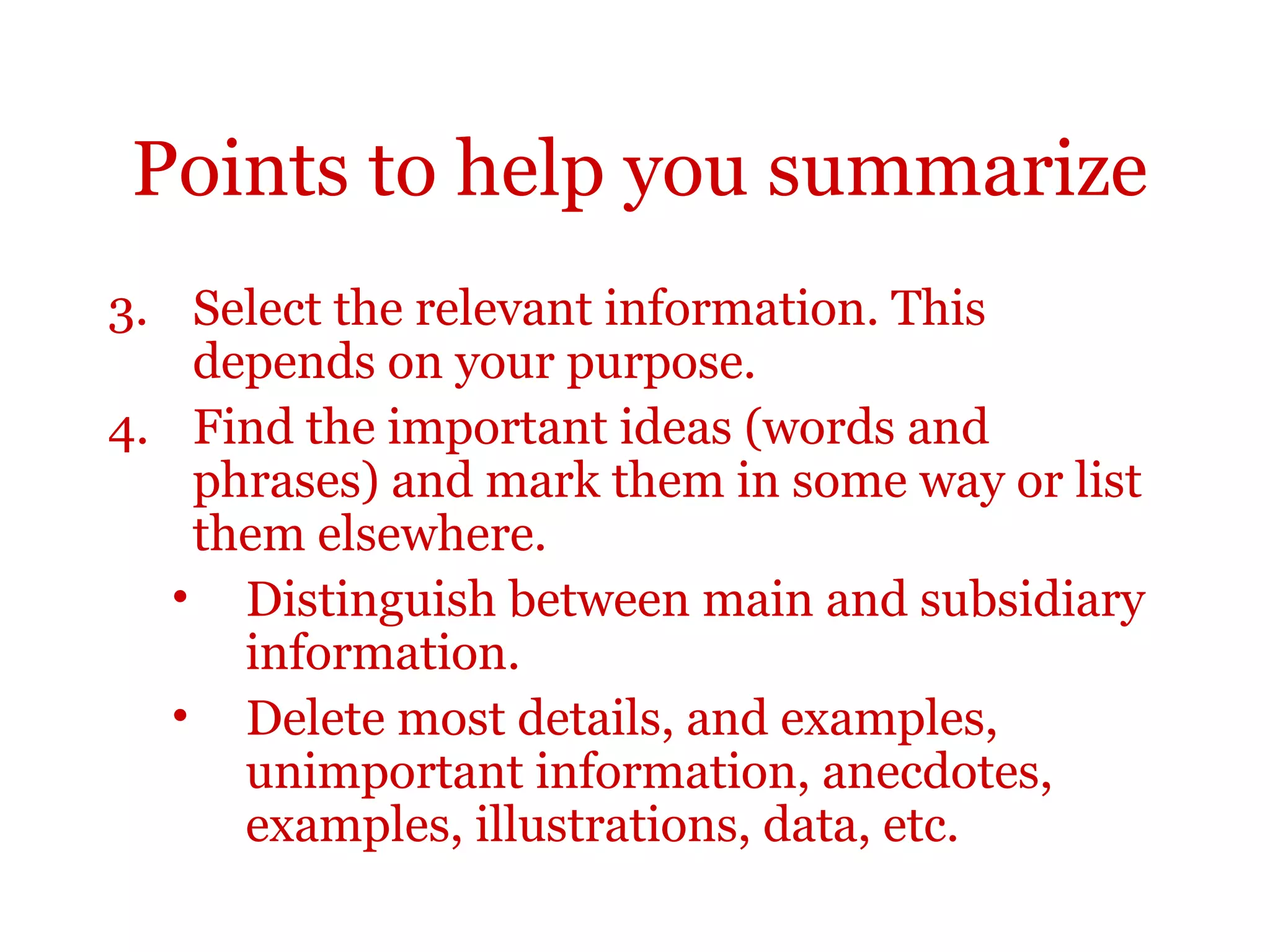 Summarizing and Paraphrasing | PPT | Resume Writing and Advice | Job Search