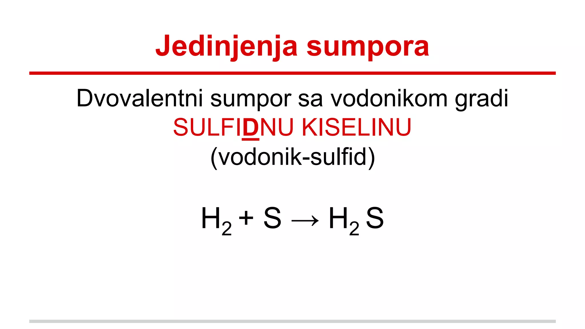 Sumpor i njegova jedinjenja (2) | PPTX