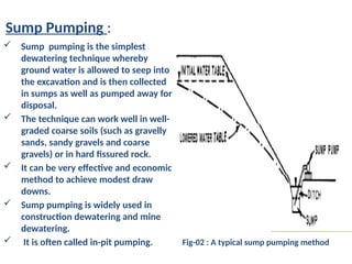 Mine dewatering UNDERGROUND MINING .pptxSump Pumping.pptx