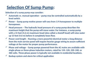 Mine dewatering UNDERGROUND MINING .pptxSump Pumping.pptx