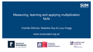 Measuring, learning and applying multiplication facts. | PDF