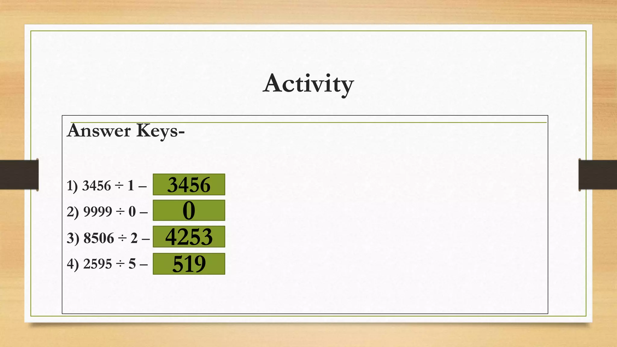 Sums on division | PPT