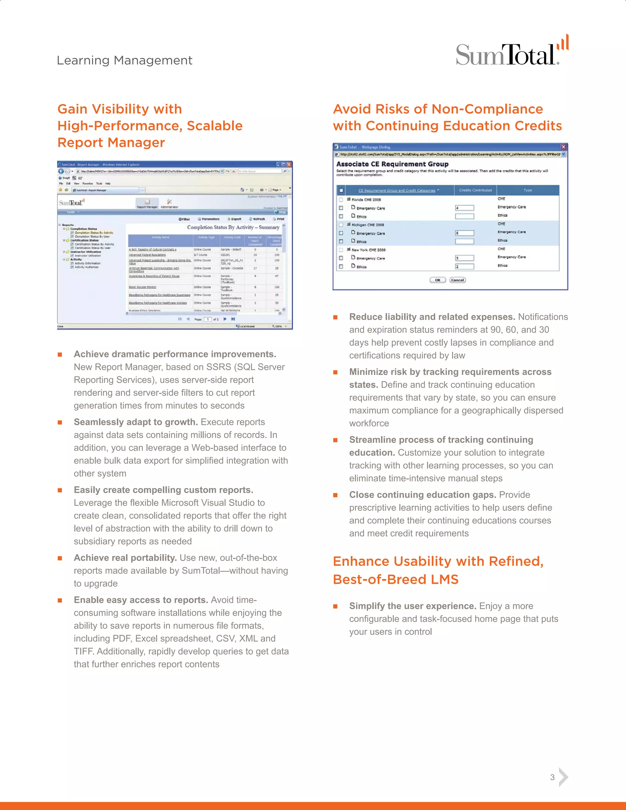 Sumtotal Larning Management Software | PDF