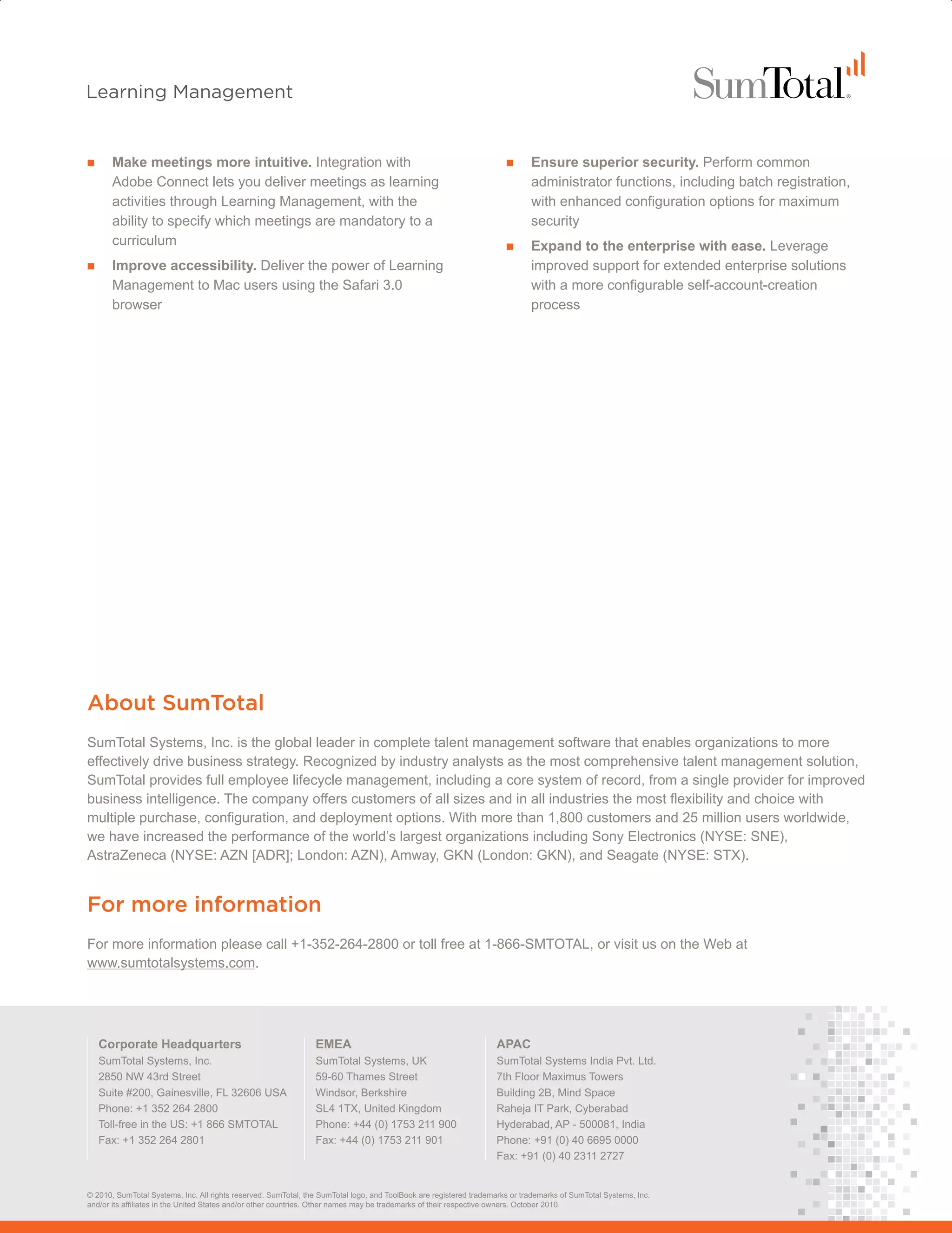 Sumtotal Larning Management Software | PDF