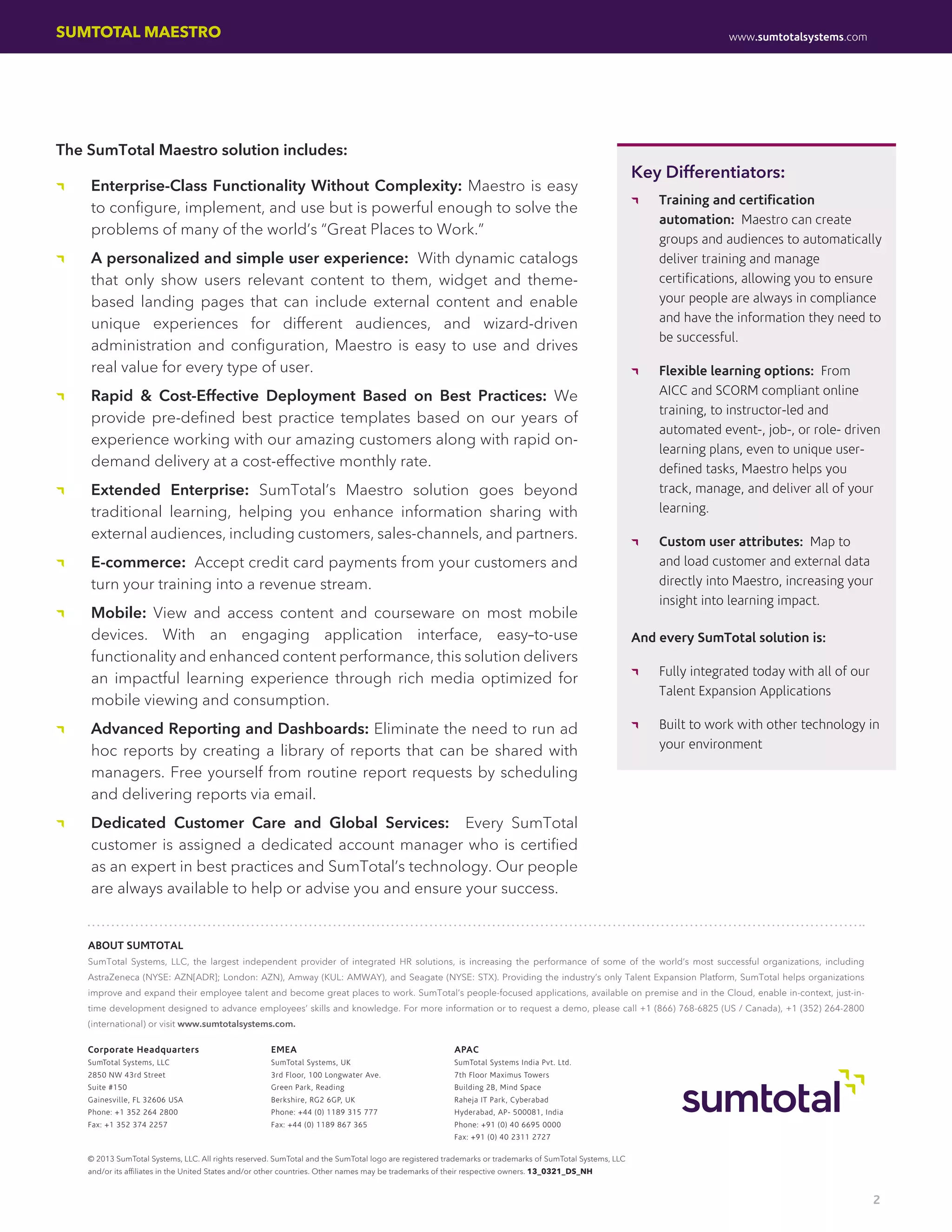 SumTotal Maestro | PDF