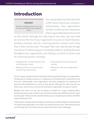 10 Steps to Developing an Effective Learning Solution Business Case | PDF