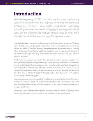Sumtotal 2013 Learning Trends | PDF