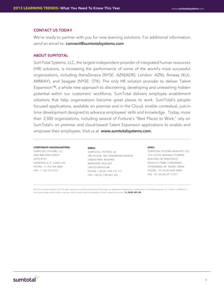 Sumtotal 2013 Learning Trends | PDF