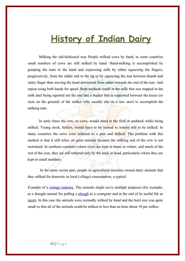 Sumul dairy | DOC | Agriculture | Industries