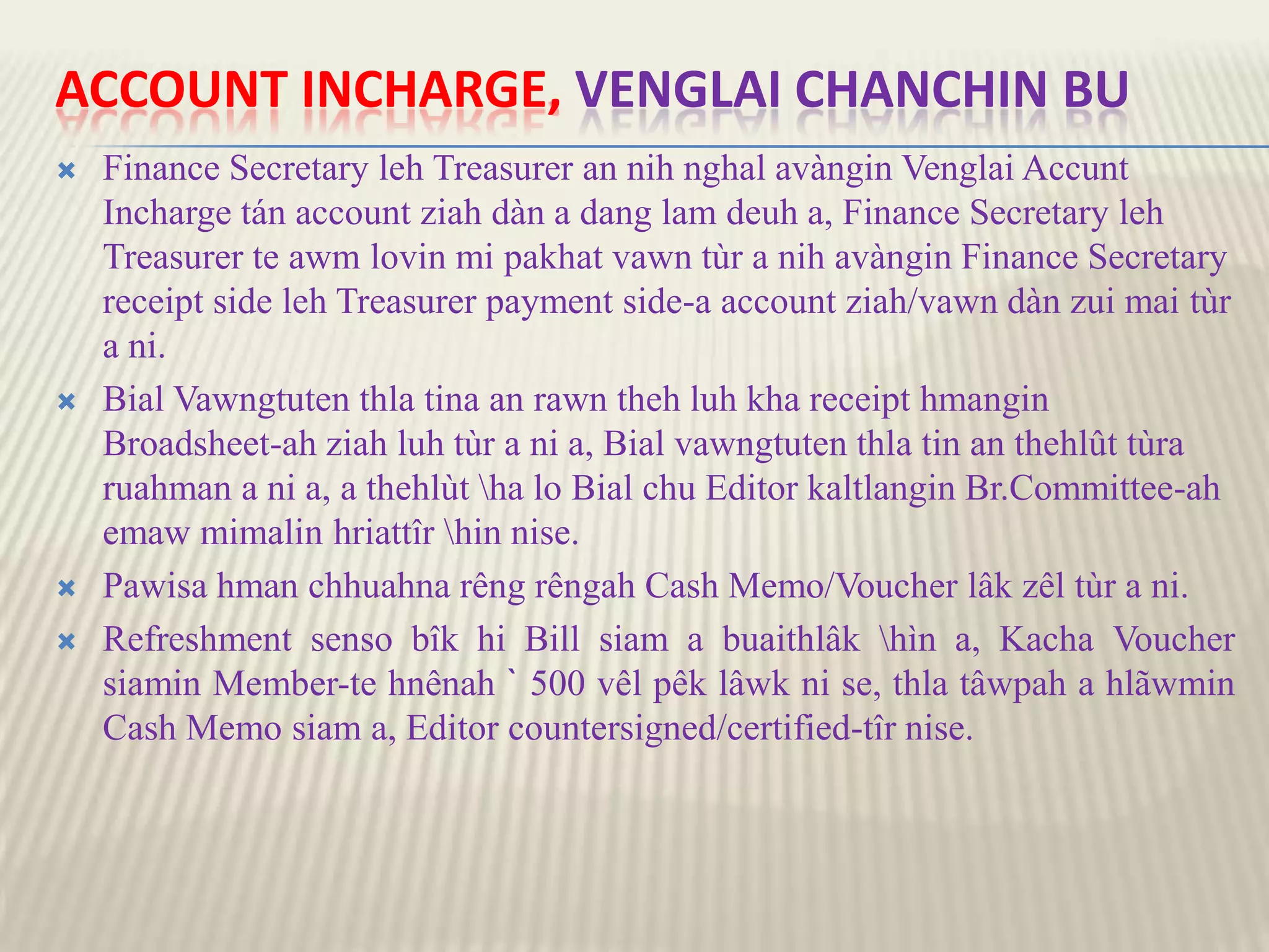 Sum vawn dan inzirtirna (account training) | PPTX