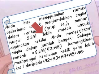 Sum, vlookup dan fungsi teks | PPTX