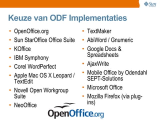 Sun Microsystems Odf Workshop 14 Mei 2008 | PPT