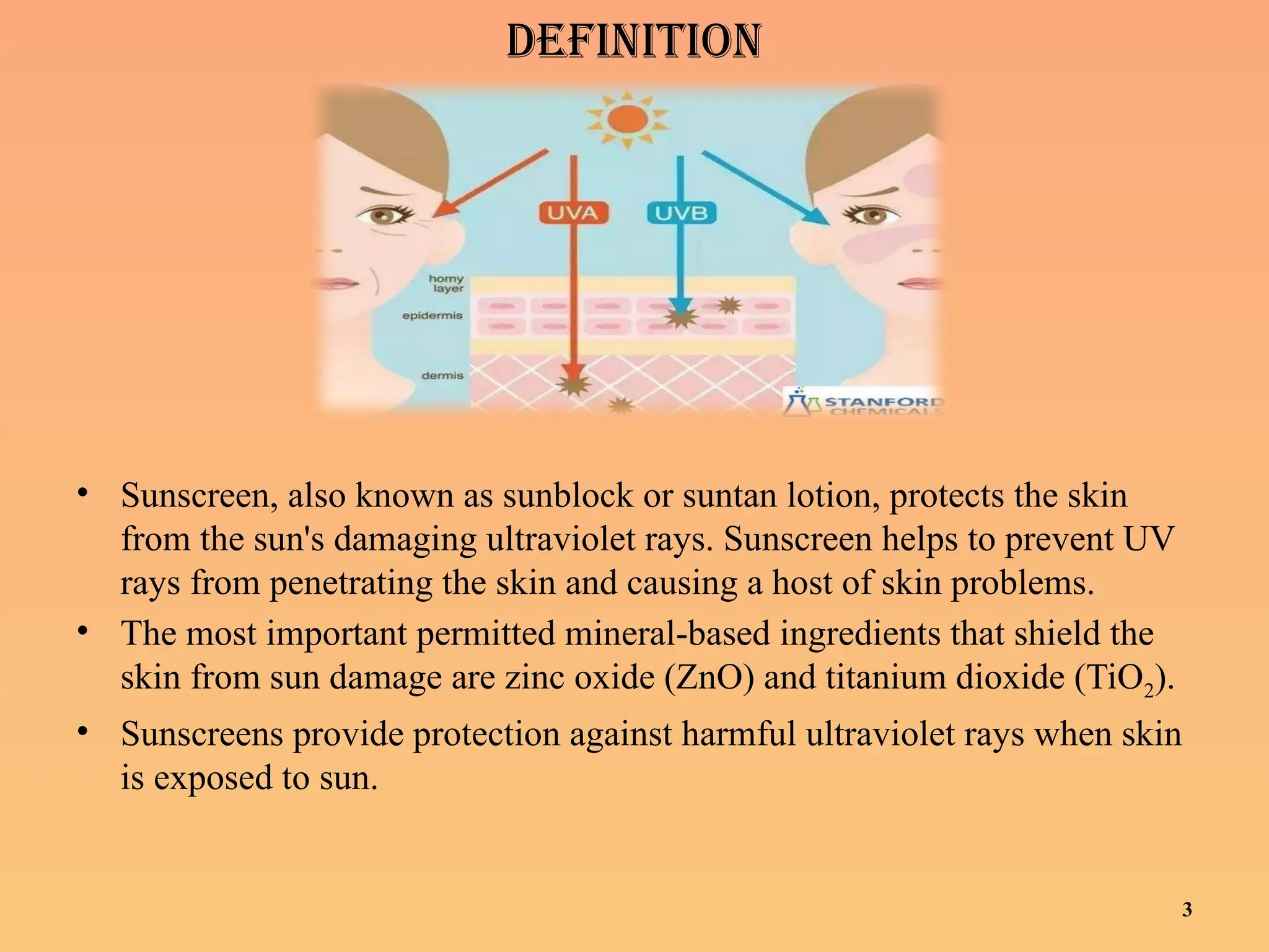 Sunscreens provide protection against harmful ultraviolet rays when ...