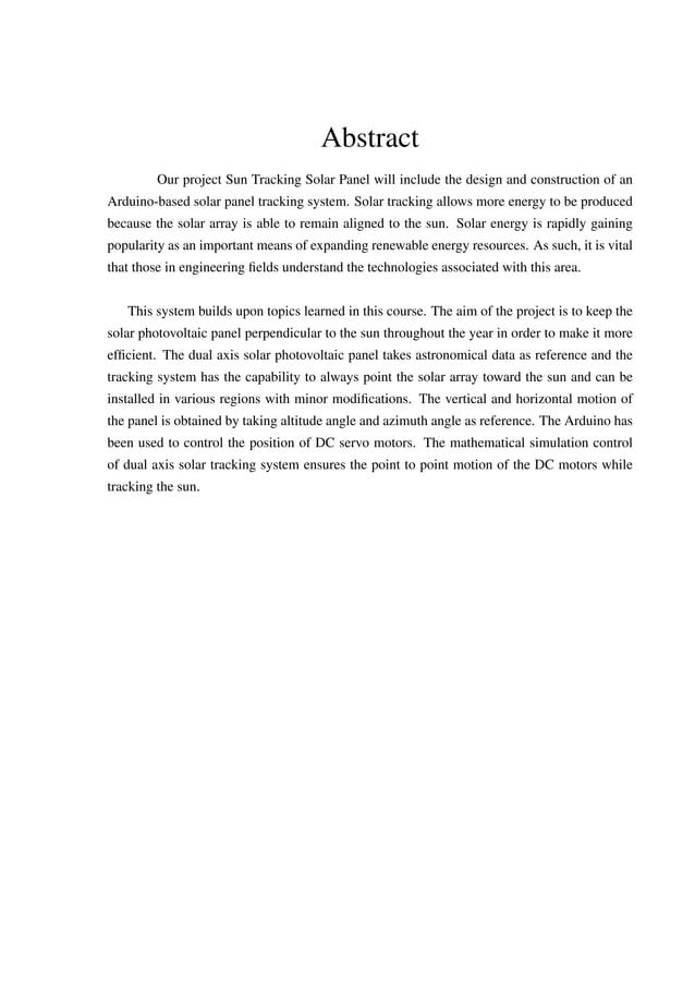 Sun tracking solar panel | PDF | Technology & Computing