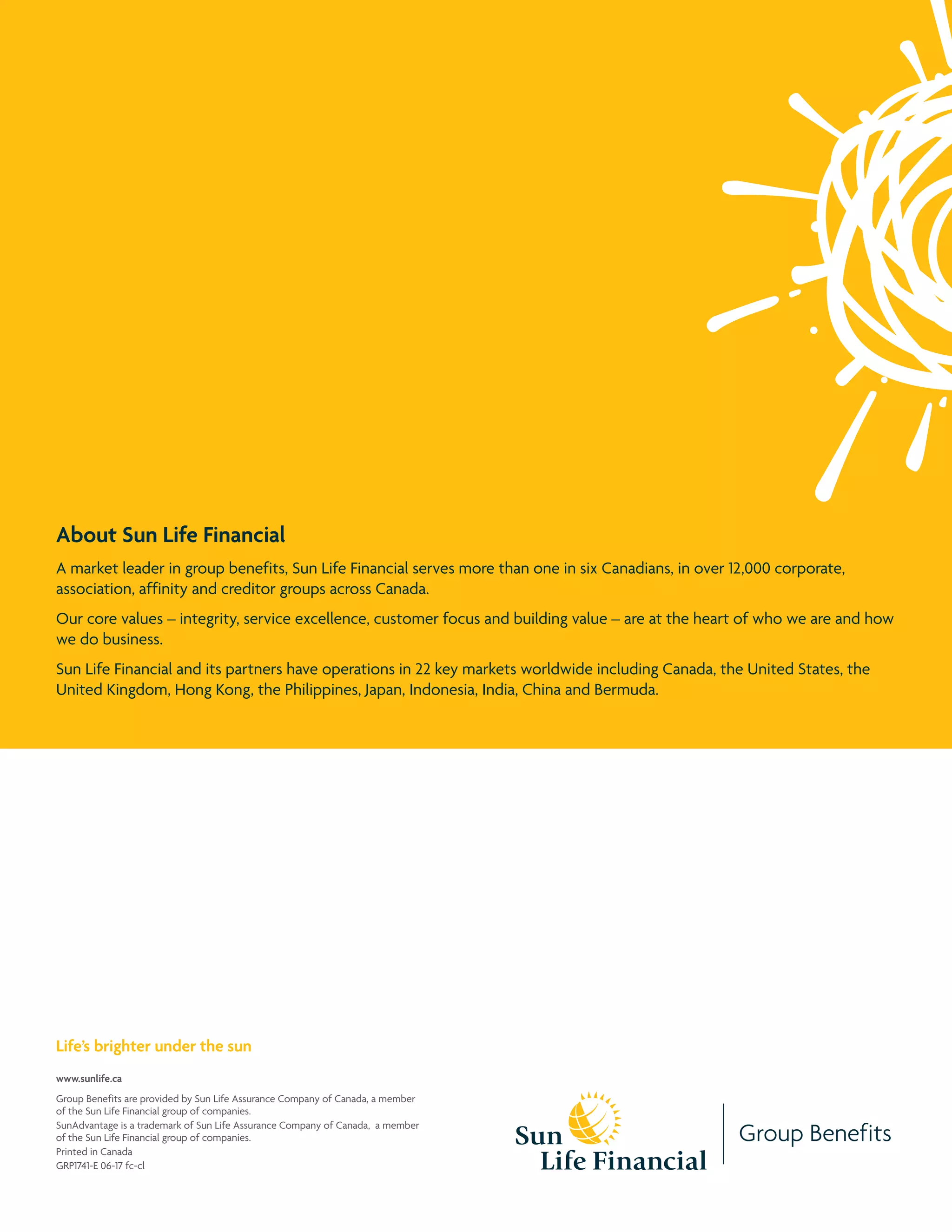 Sun advantage benefits summary guide | PDF