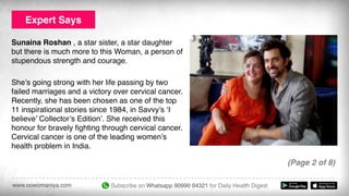 Her Victory Against Cervical Cancer, Sunaina Roshan : A Survivor ...