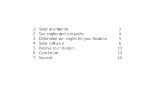 Sun Analysis in Architecture Design | PPTX
